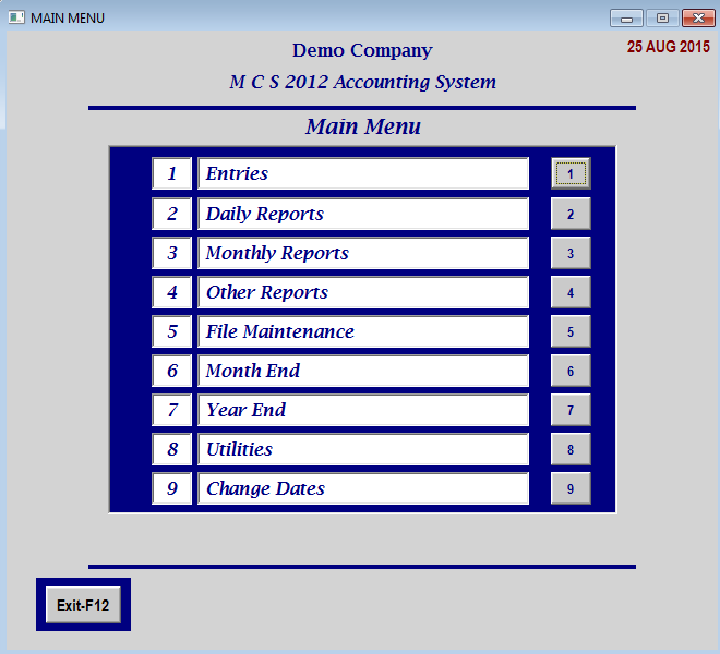 MCS Office Solutions - Registry Menus